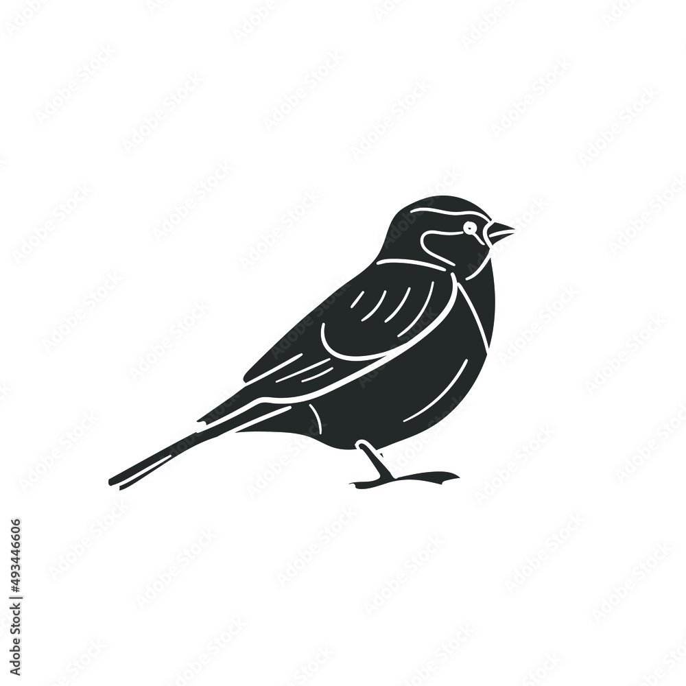 Sparrow Icon Silhouette Illustration. Bird Small Fauna Vector Graphic ...