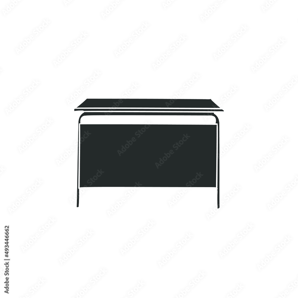 Teacher Table Icon Silhouette Illustration. Desktop School Board Vector ...