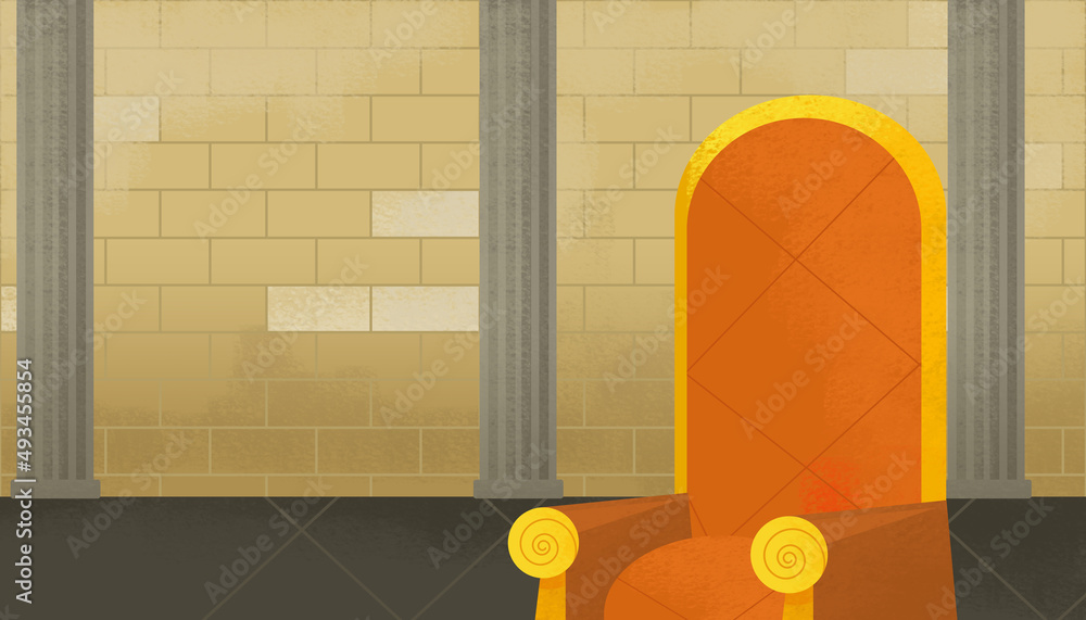 cartoon scene with castle palace room illustration Stock Illustration ...