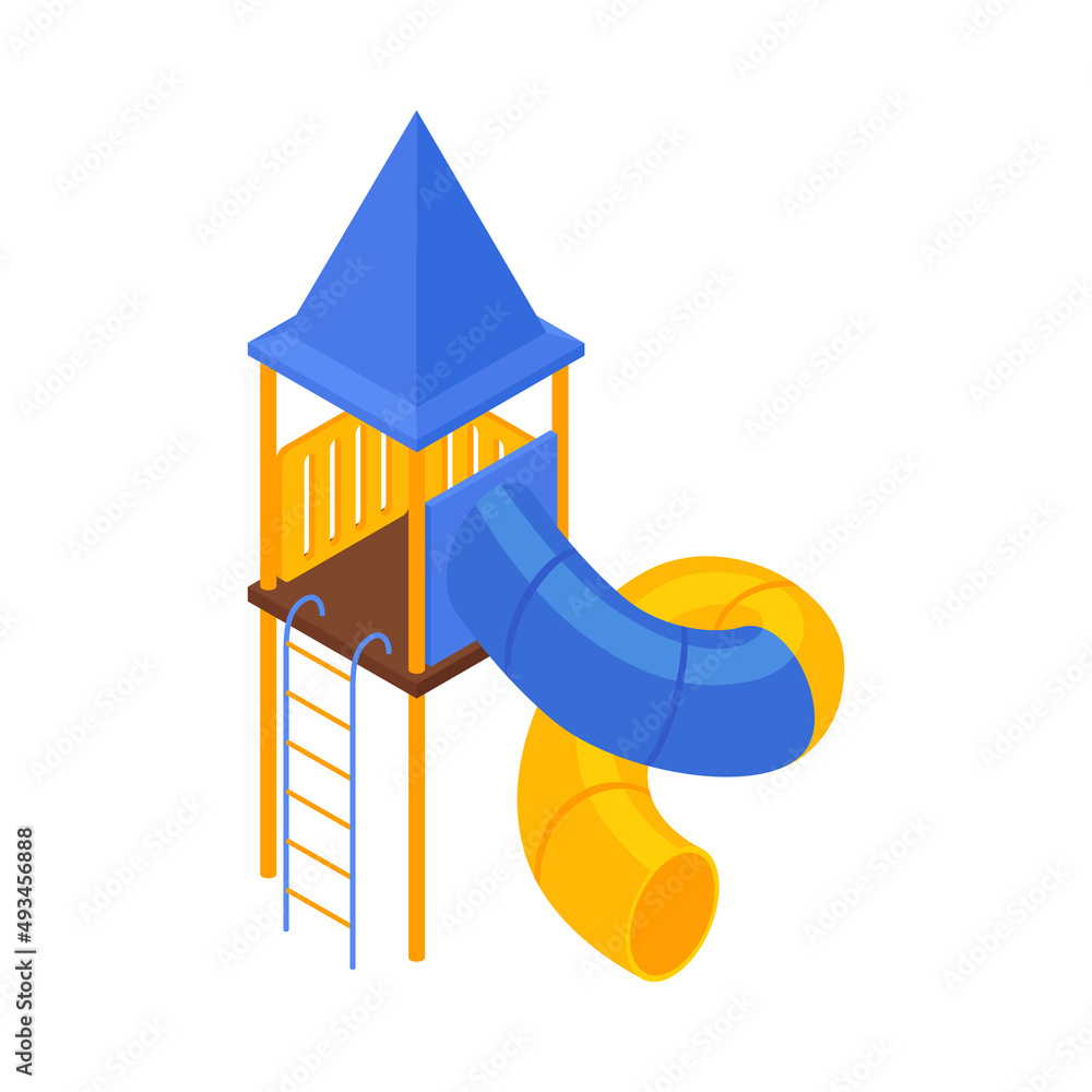 Tower Tube Slide Composition Stock Vector | Adobe Stock