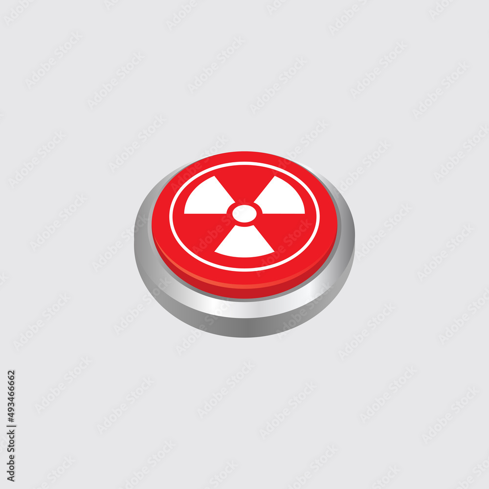 red nuclear button illustraton design, red push button with nuclear ...