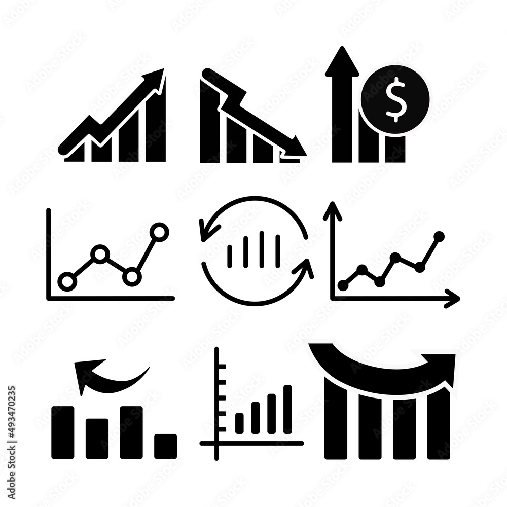 Chart icon vector set. analysis illustration sign collection. analytics ...