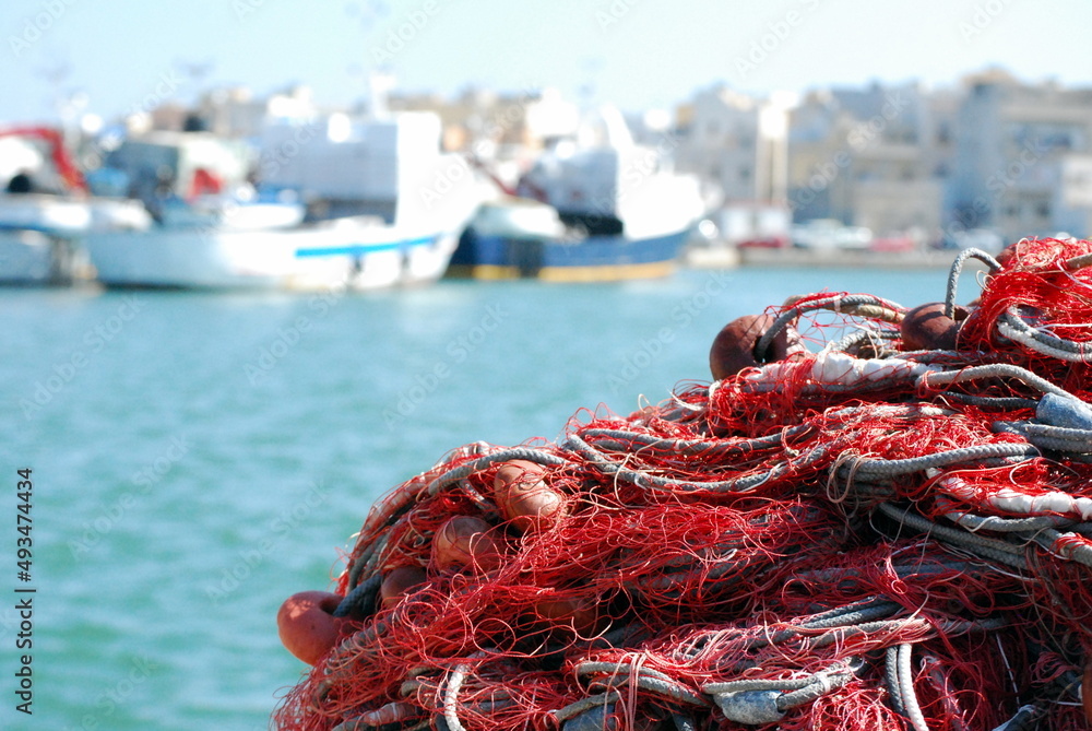 Reti da pesca al porto Stock Photo | Adobe Stock