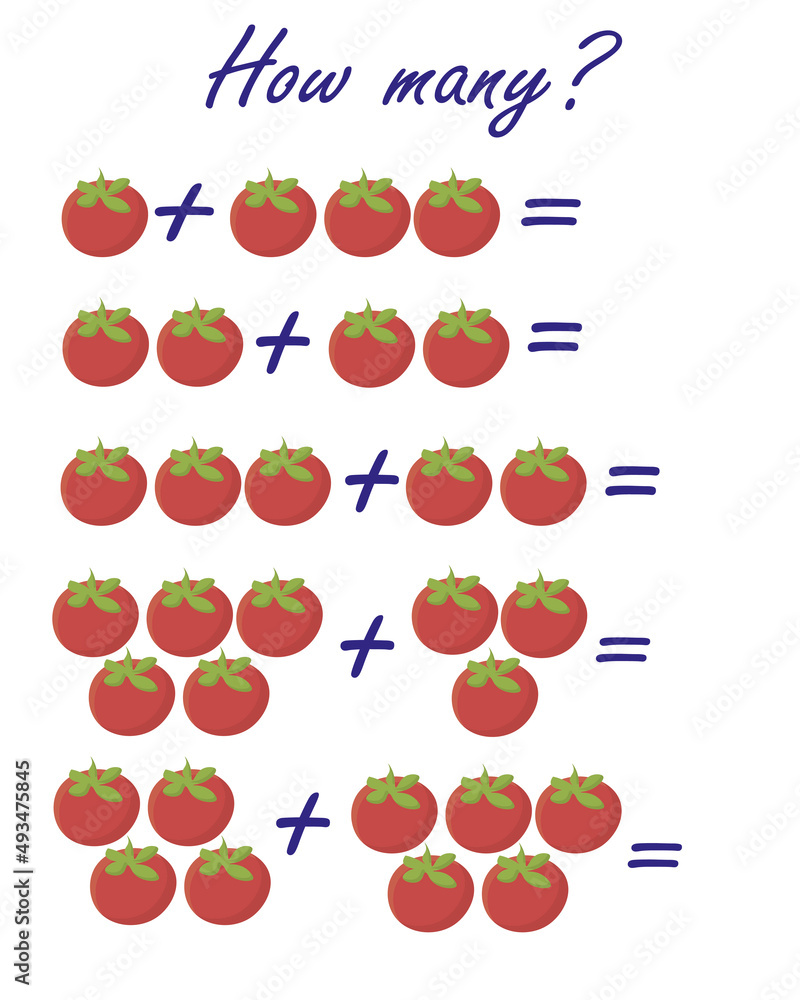 How many objects (tomatoes).Preschool Counting Activities. Printable ...
