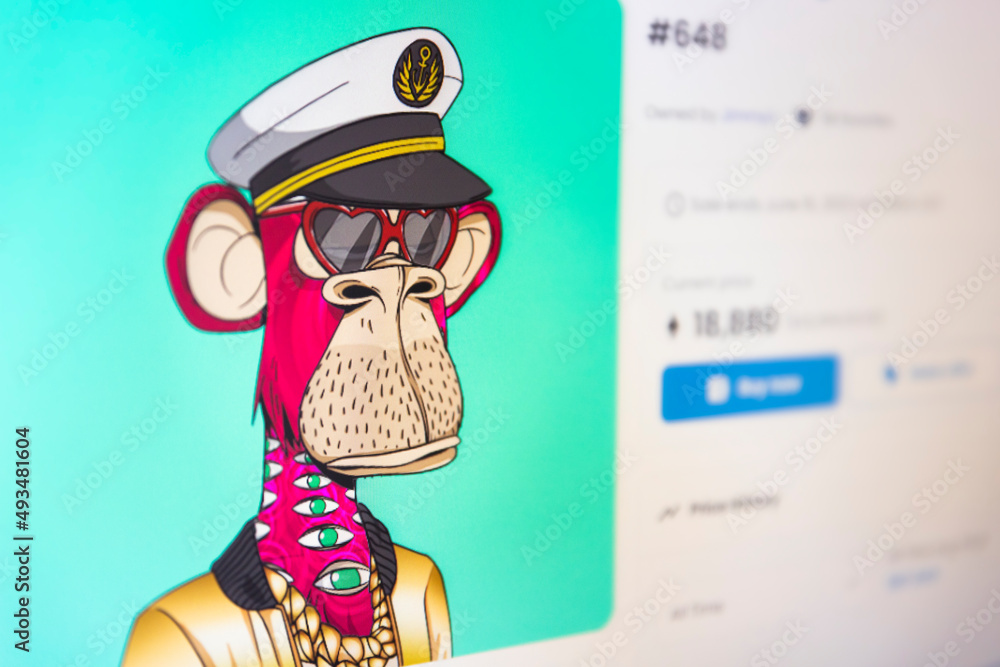 Foto de Belgrade, Serbia - March 18, 2022: The Bored Ape Yacht Club NFT ...