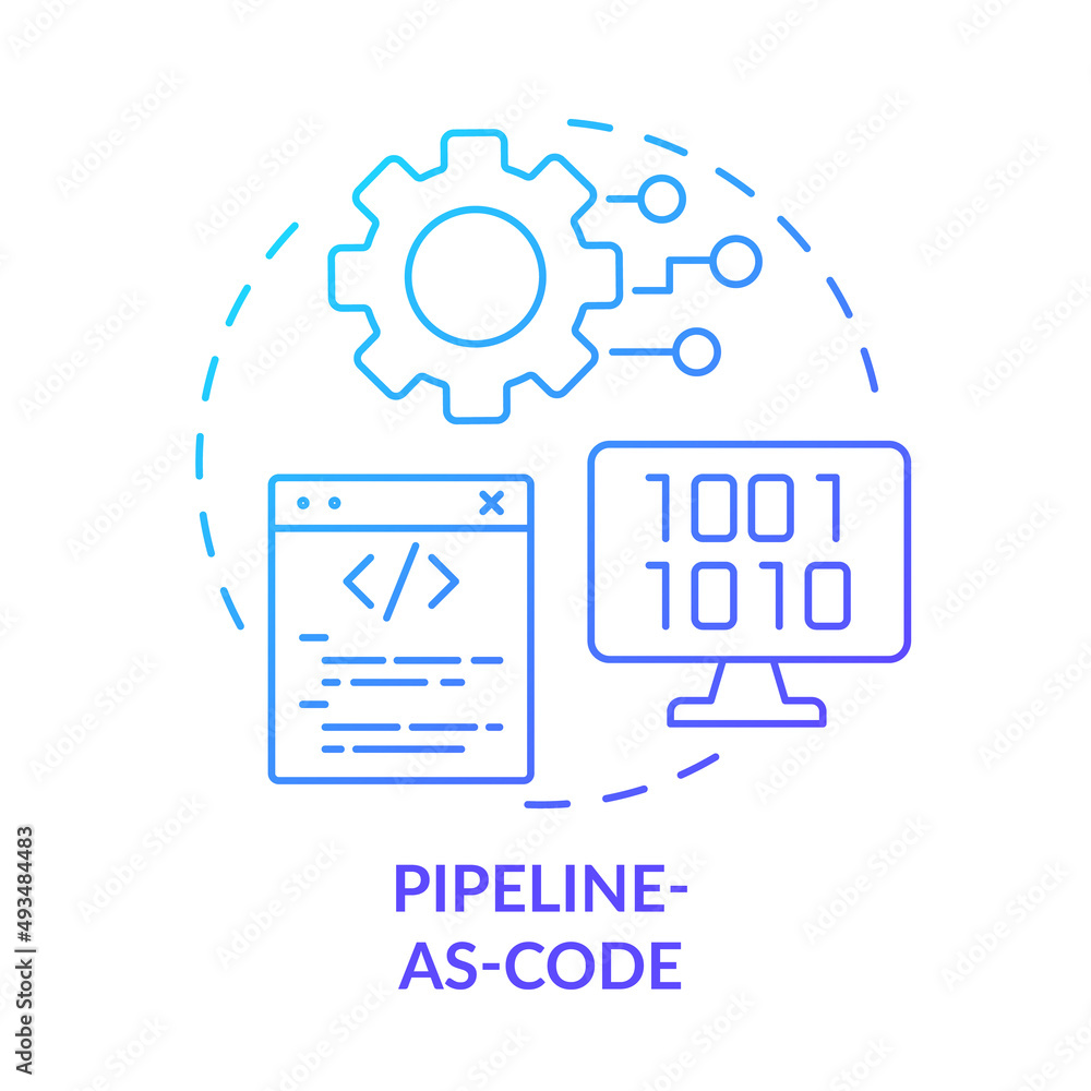 Pipeline As Code Blue Gradient Concept Icon Automation In Program Writing Tech Macro Trends