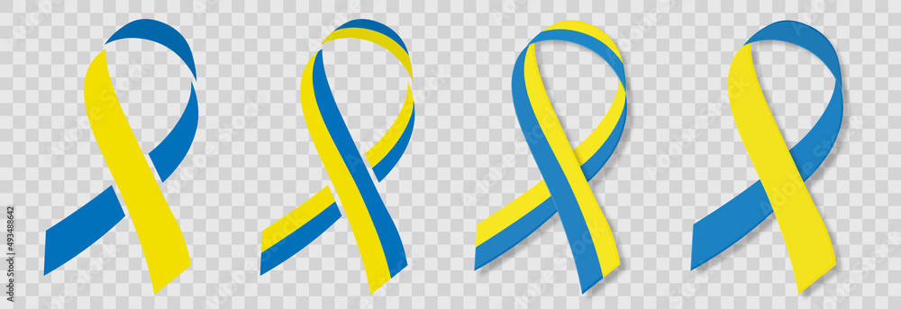 No war! Symbols with the colors of the Ukrainian flag. Russia vs ...