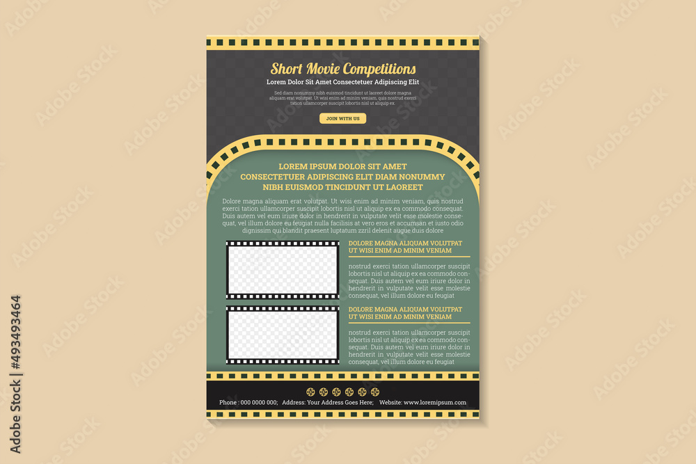 Flyer design of short movie competitions template use vertical layout ...