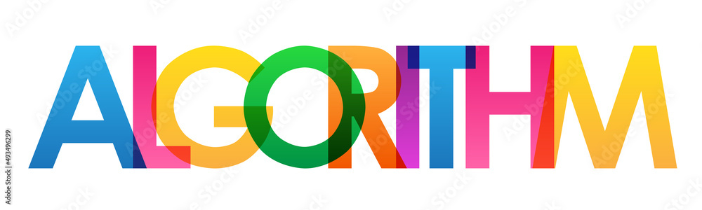 ALGORITHM colorful vector typography banner Stock Vector | Adobe Stock