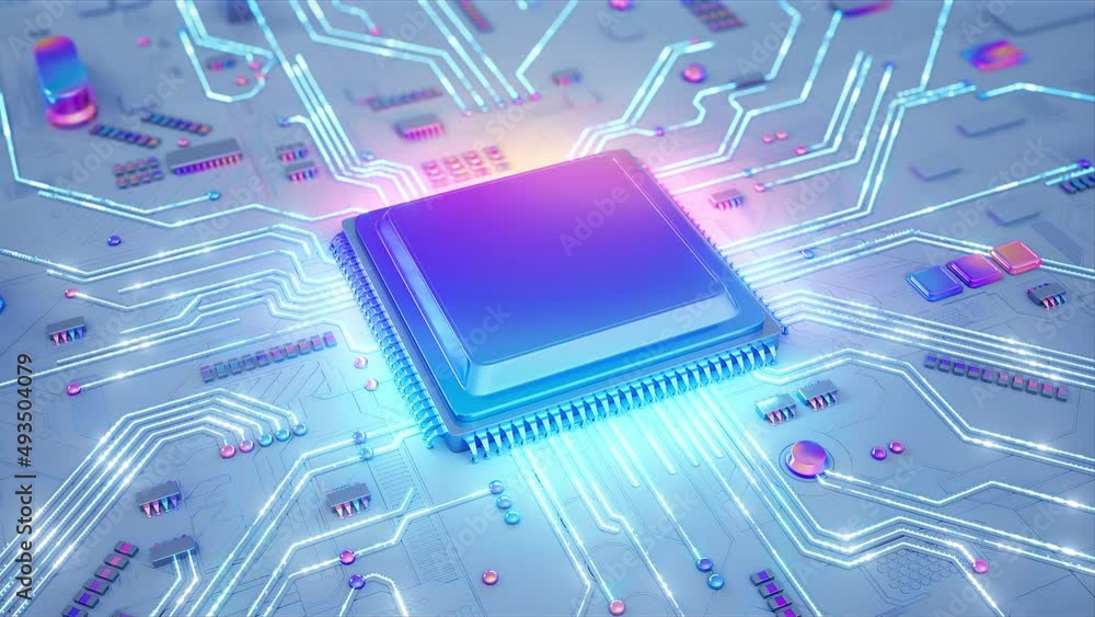 Central Computer Processors CPU concept. Motherboard digital chip ...