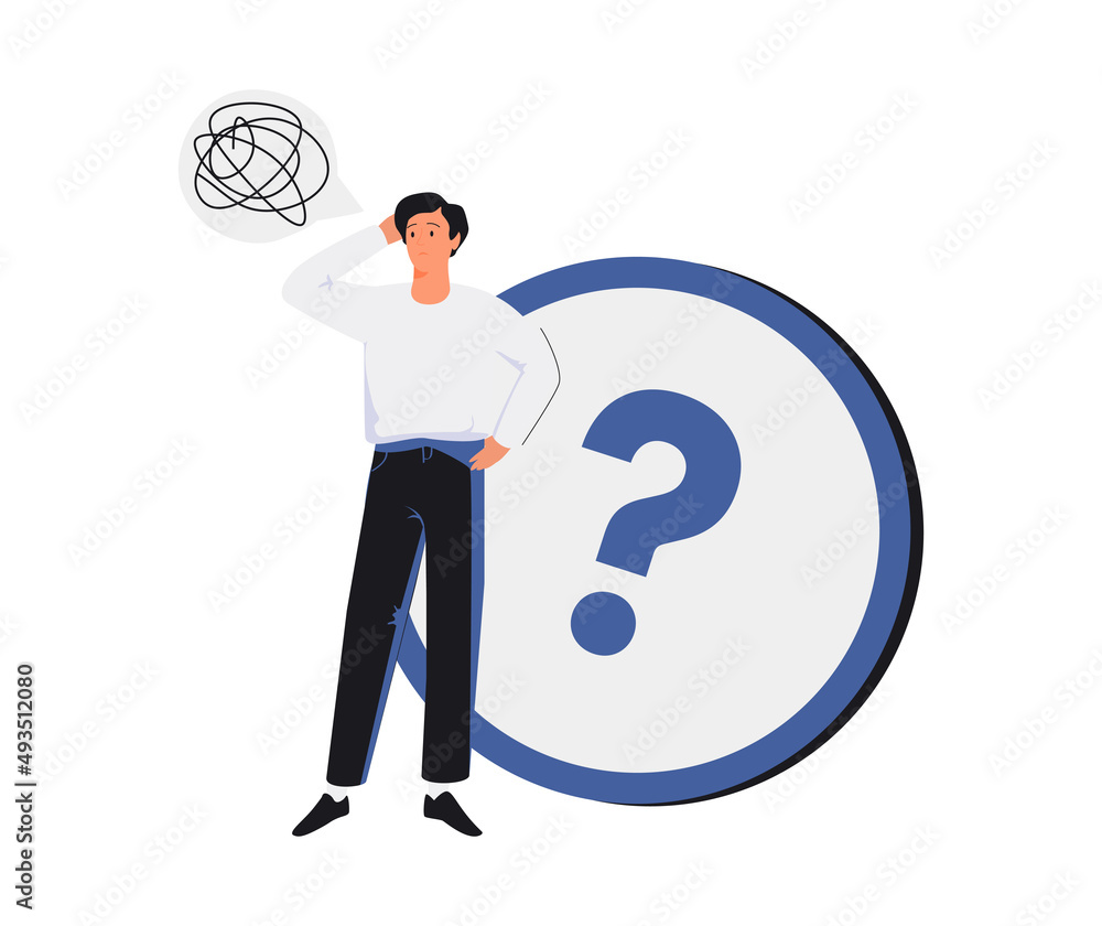 Vector illustration, concept illustration of people frequently asked ...