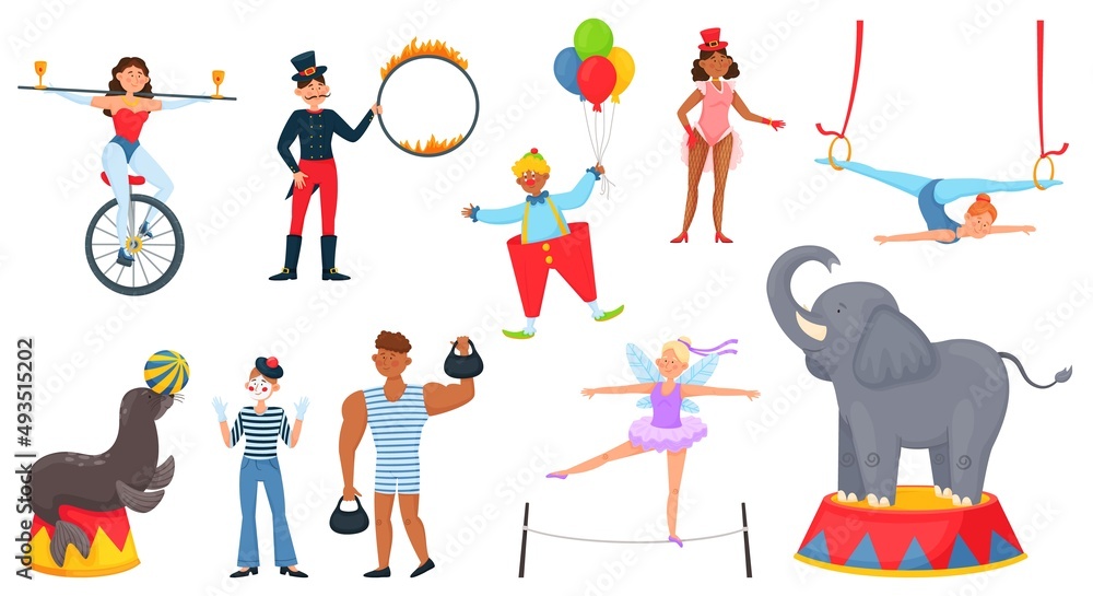 Circus Elephants Doing Tricks