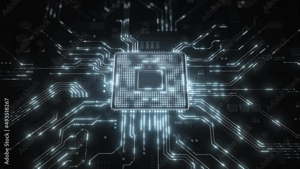 Central Computer Processors CPU concept. Motherboard digital chip ...