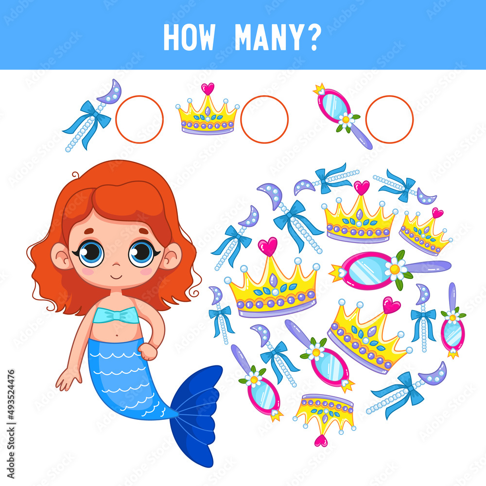 How many crowns, mirrors and magic wands lie next to a cute little ...