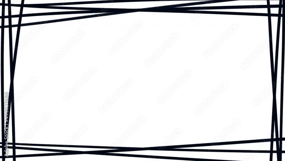 Criss-cross lined doodle border, hand drawn animation on a white ...