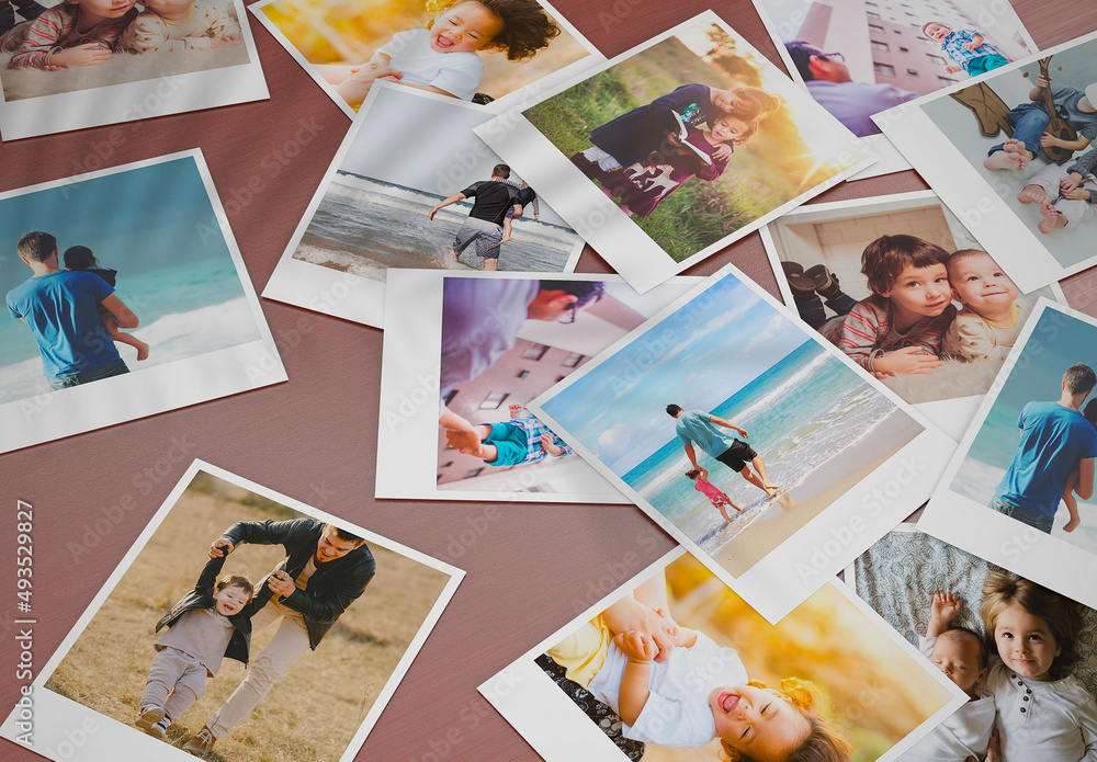 Instant Photos Collage Mockup Stock Template | Adobe Stock