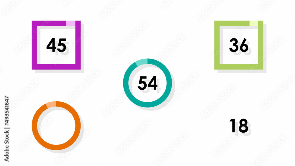 Digital Progress Bar Countdown Timers 0-60 Seconds Stock Template ...