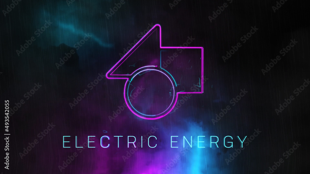 Electric Neon Energy Logo Reveal Stock Template | Adobe Stock