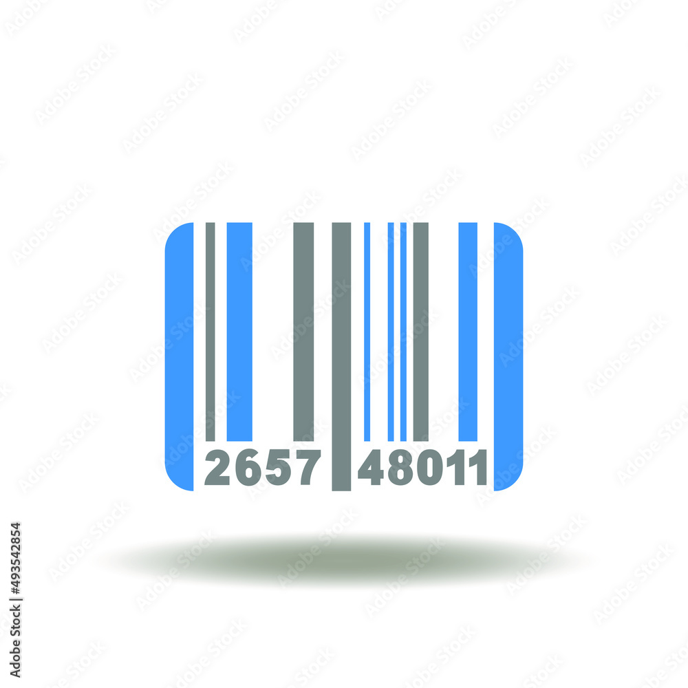 Vector illustration of bar code. Icon of shopping identification datum ...