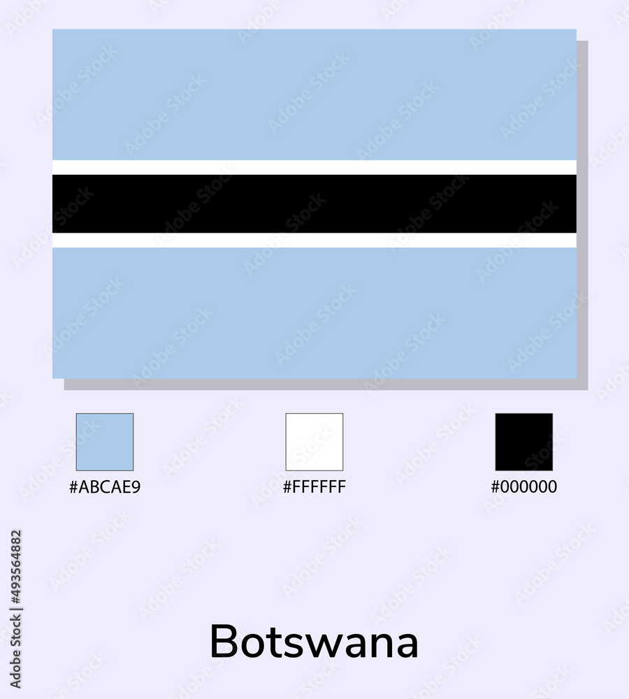 Vector Illustration of Botswana flag isolated on light blue background ...