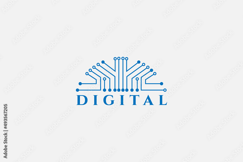 abstract circuit design with Dot Linked Shape and line symbol ...
