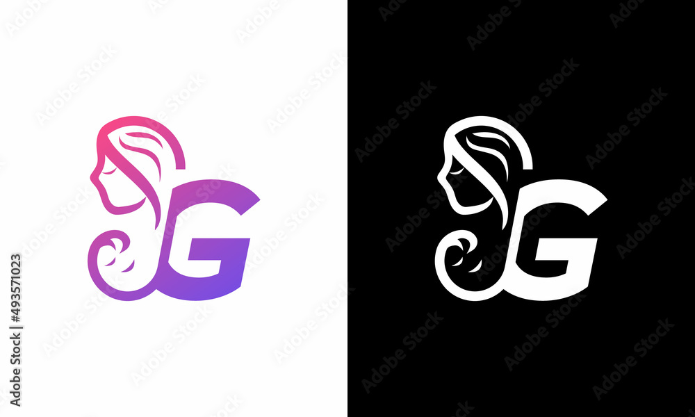 Mothers day Logo Letter G. Beautiful vector logo. G outline creative ...