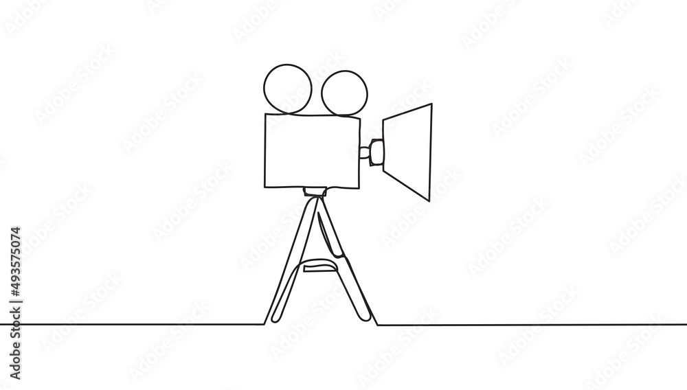 Continuous line drawing of retro old classic video player Stock Vector ...