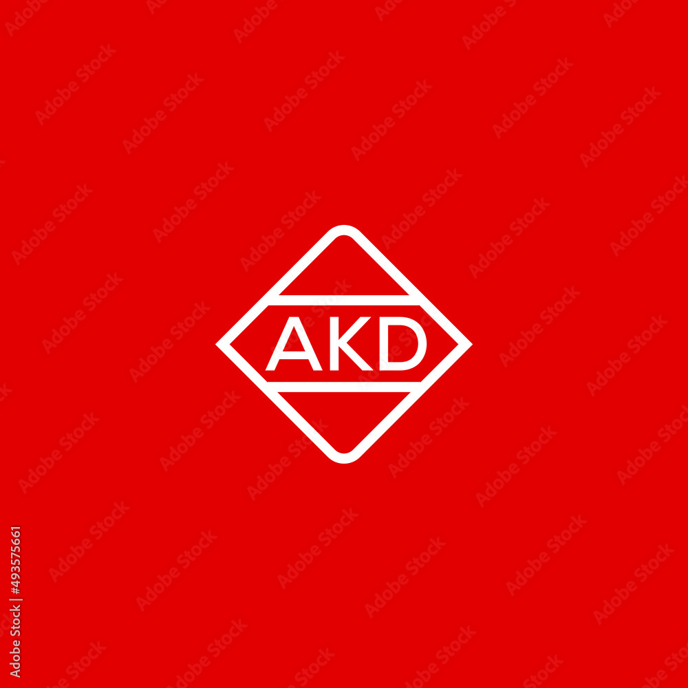 AKD 3 letter design for logo and icon.AKD monogram logo.vector illustration with red background ...