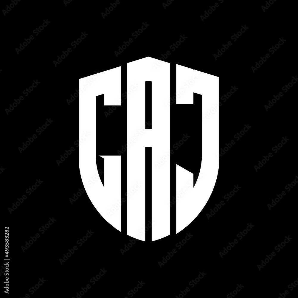 GAJ letter logo design. GAJ modern letter logo with black background ...