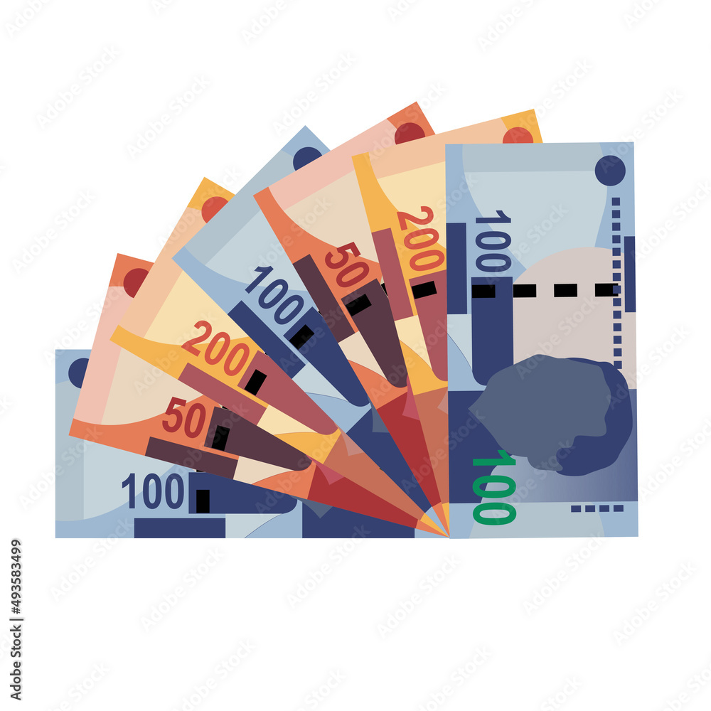 South Africa Rand Vector Illustration. African money set bundle ...
