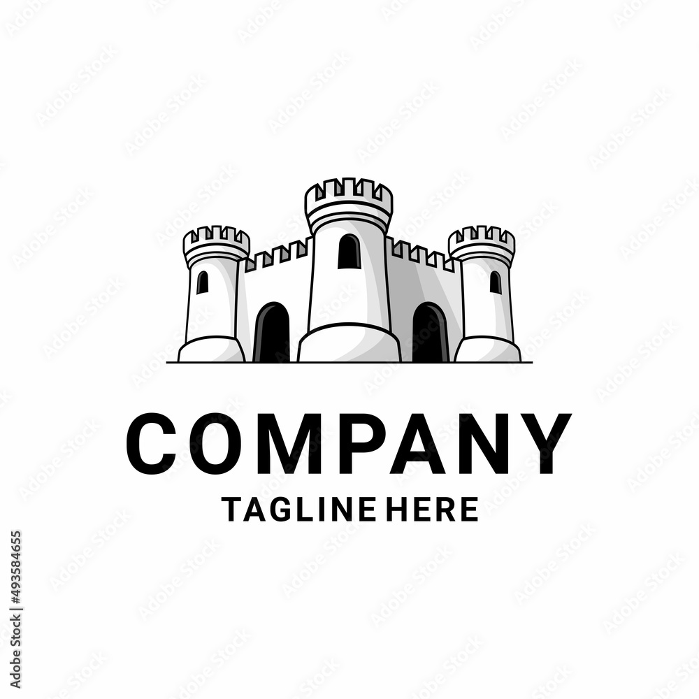 vector illustration of castle logo, castle logo Stock Vector | Adobe Stock