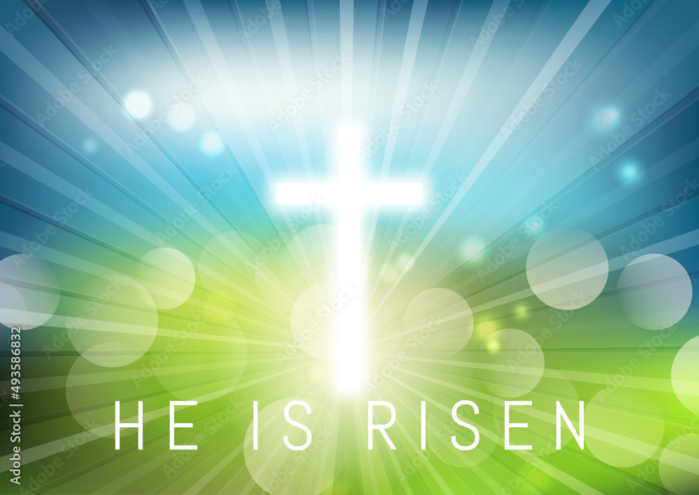 He is risen background with sunburst design Stock Vector | Adobe Stock