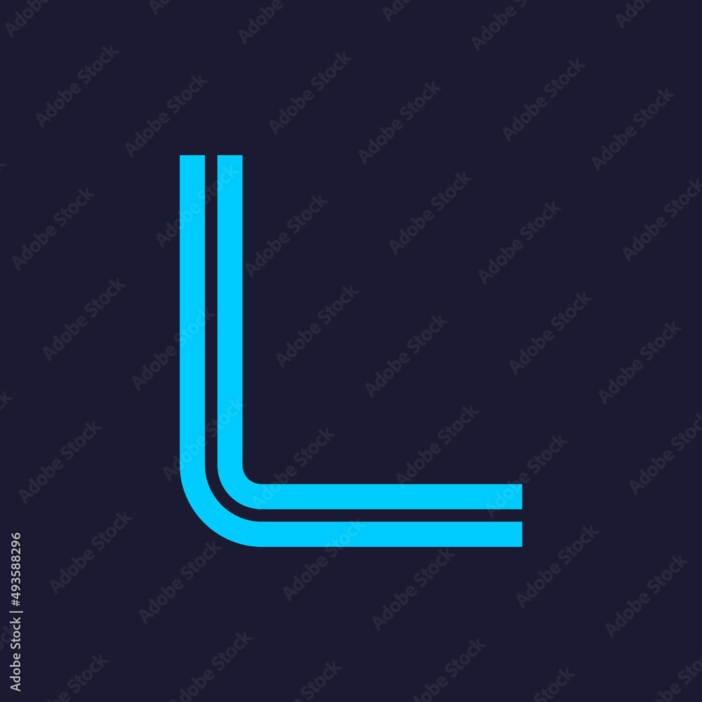 Vector of Modern Alphabet Letters, Parallel lines stylized rounded ...