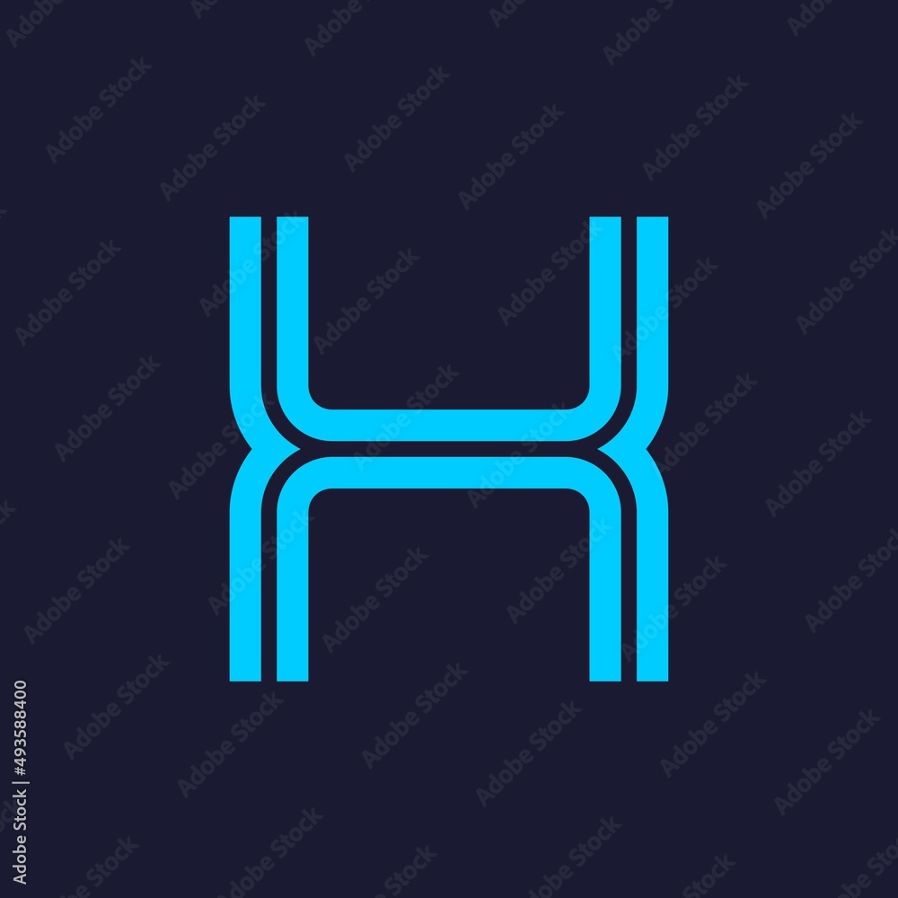 Vector of Modern Alphabet Letters, Parallel lines stylized rounded ...