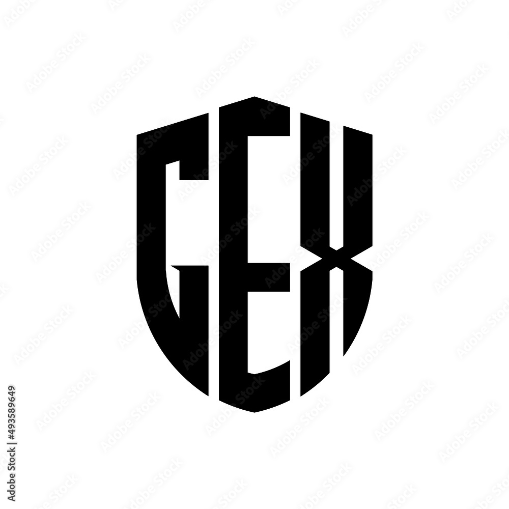 GEX letter logo design. GEX modern letter logo with black background ...