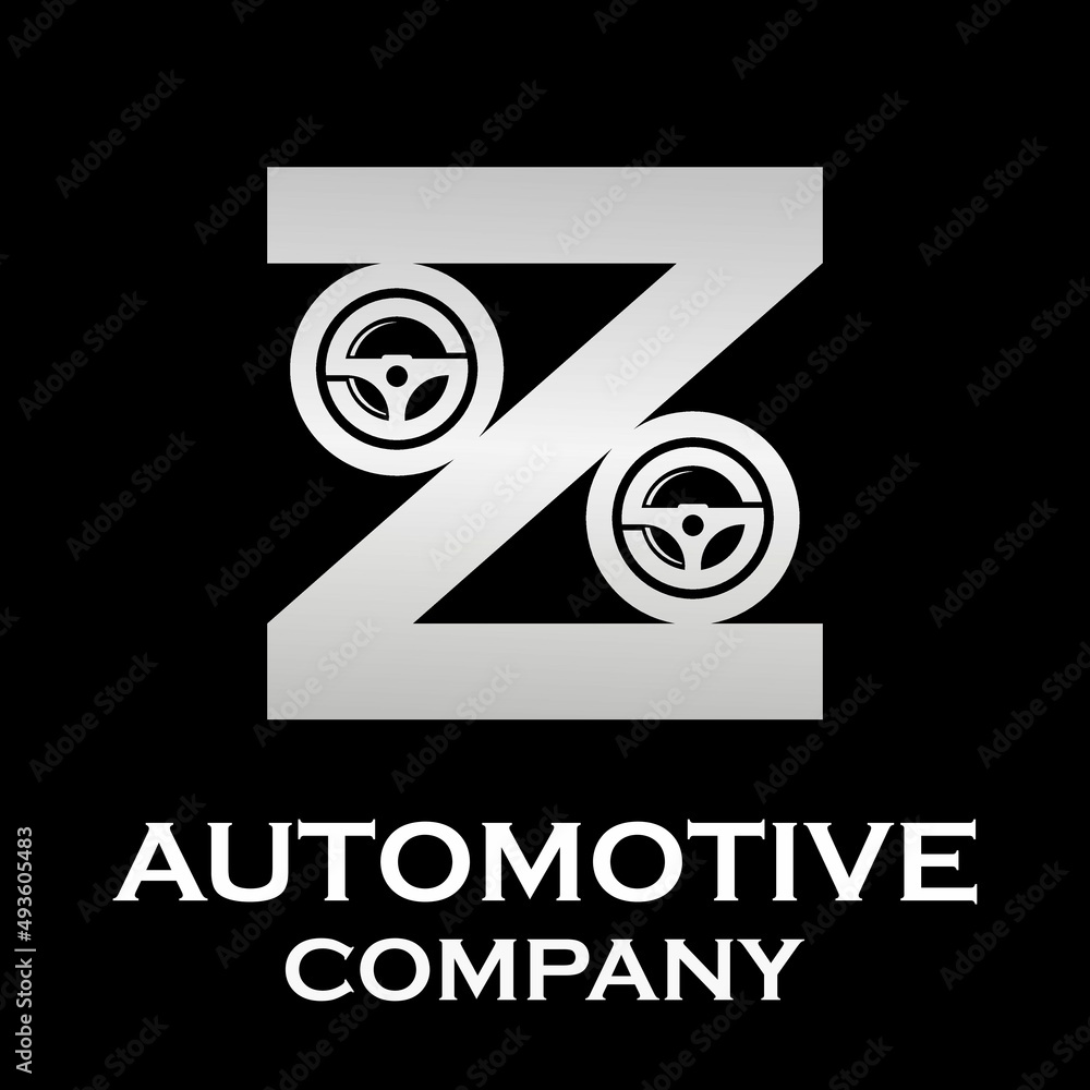 Letter z with steering wheel logo template illustration. suitable for ...