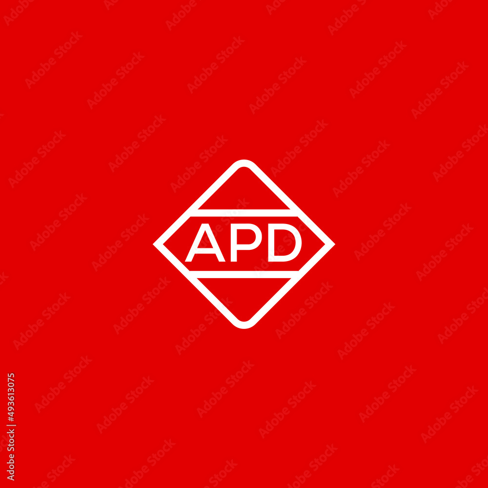 APD 3 letter design for logo and icon. APD monogram logo.vector illustration with red background ...