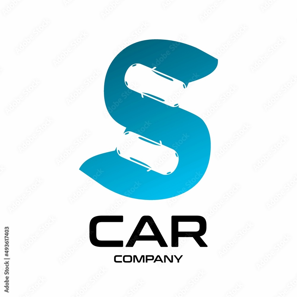 Letter S with car vector logo. This design is modern and suitable for ...
