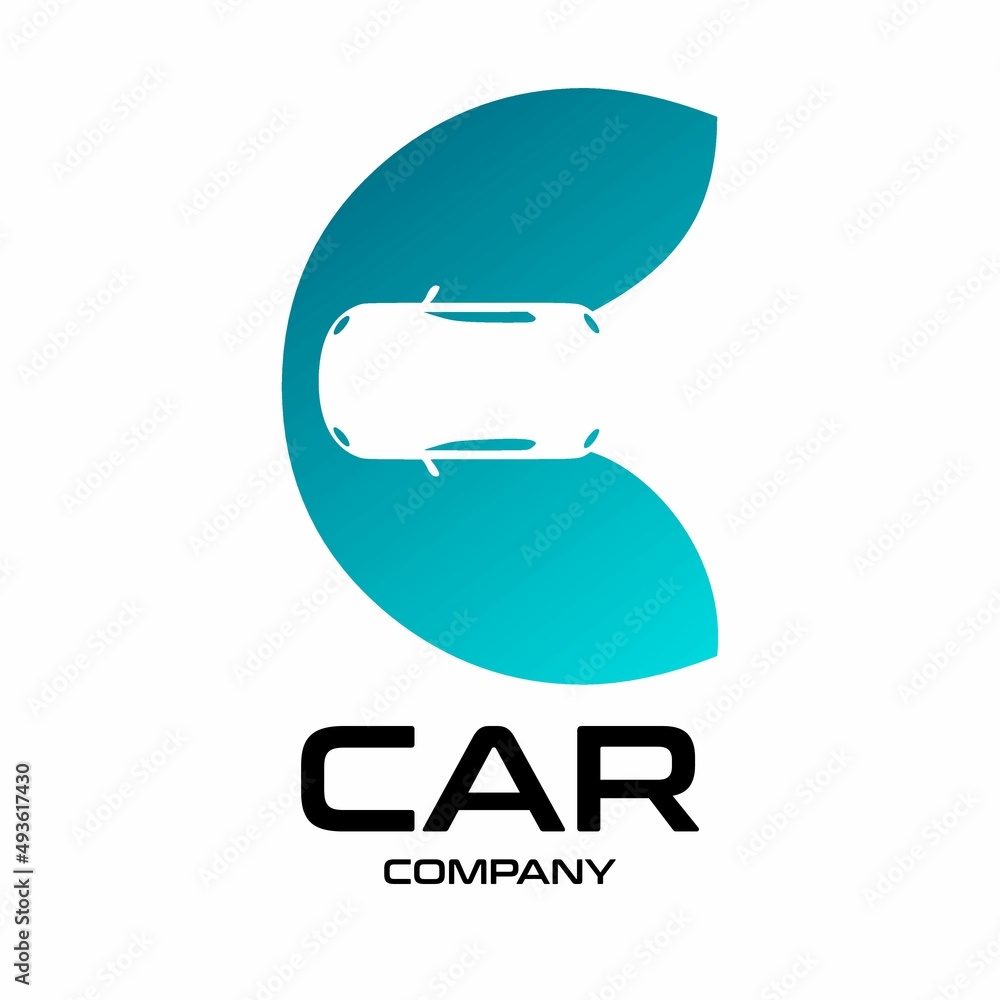 Letter C with car vector logo. This design is modern and suitable for ...