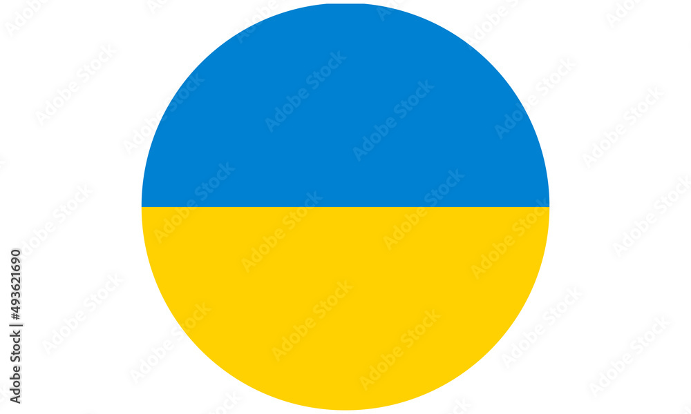 Ukrainian flag circle symbol Stock Photo | Adobe Stock