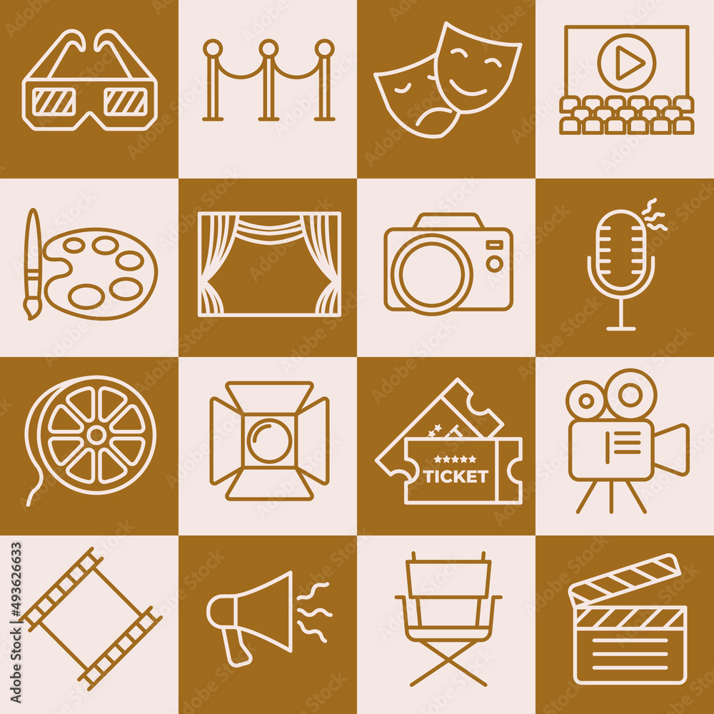 Entertainment set icon symbol template for graphic and web design ...