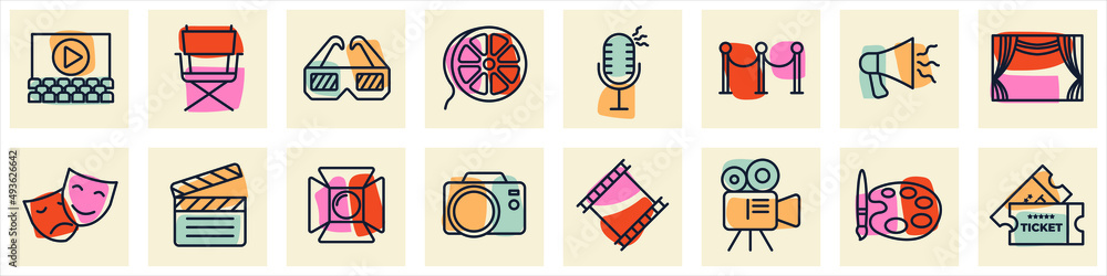 Entertainment set icon symbol template for graphic and web design ...