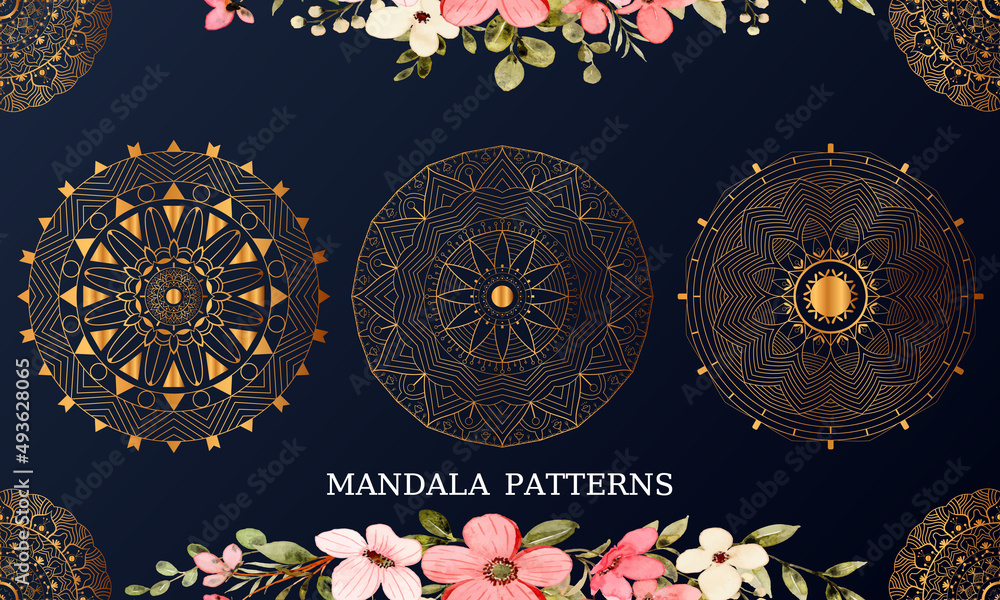 Mandala pattern 3 in 1 design (vol-11) Stock Vector | Adobe Stock