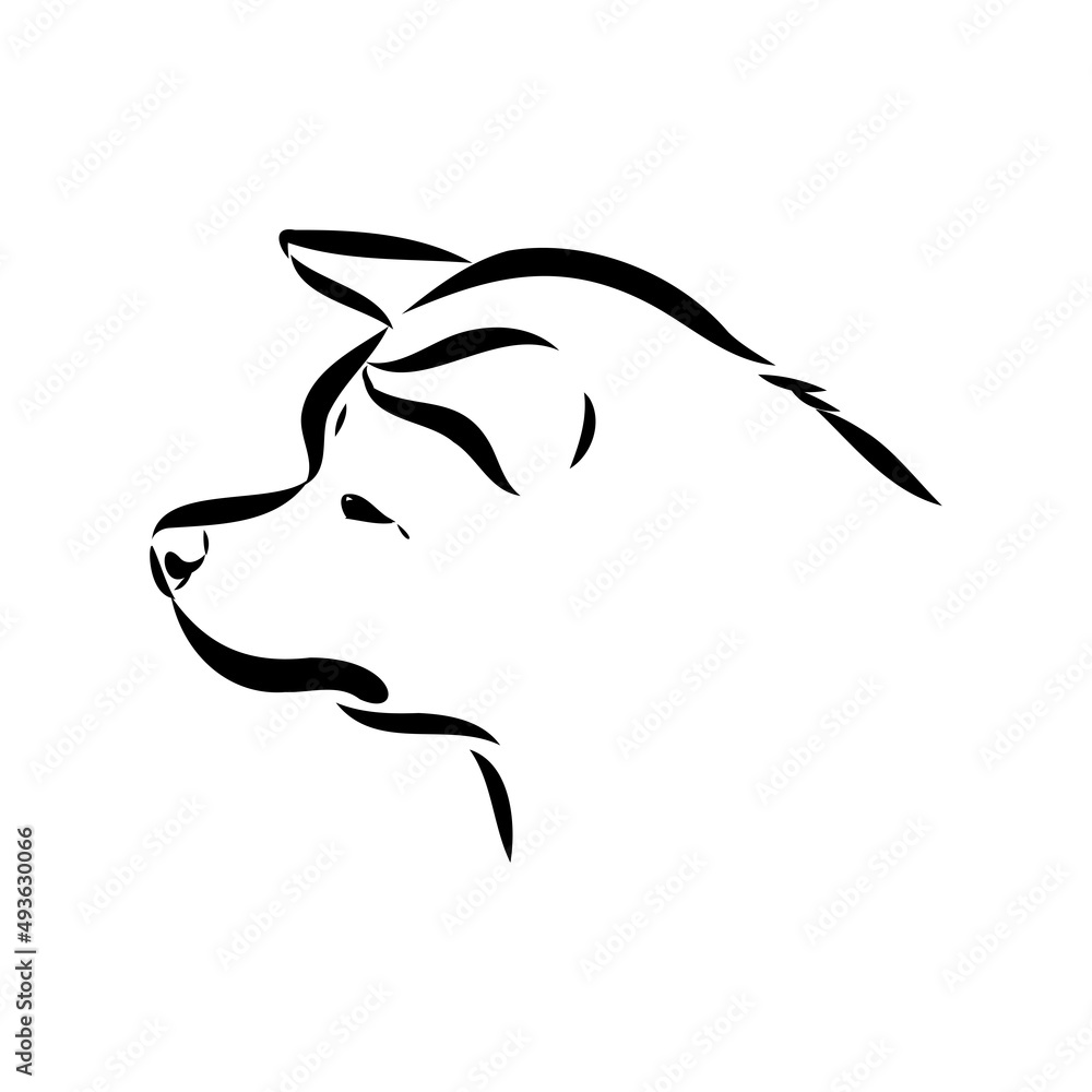 Akita dog face - isolated vector illustration akita inu dog vector ...