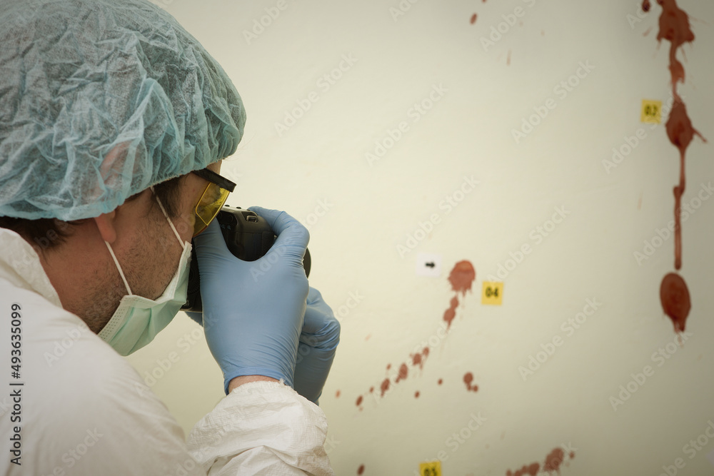 Crime scene investigation - photographing of place of crime Stock Photo ...