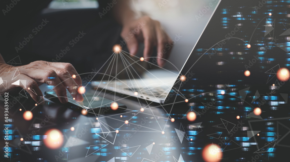 Global network connection, digital technology, data exchange concept ...