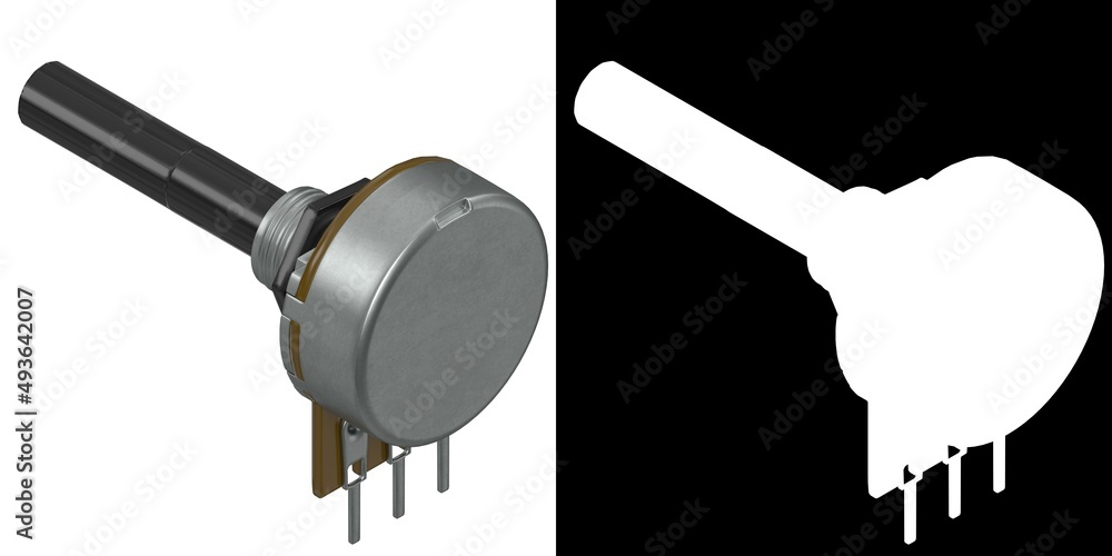 3D rendering illustration of a single turn potentiometer Stock ...