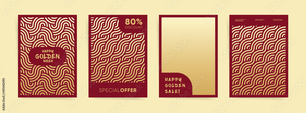 Vetor do Stock: Golden week japan vertical poster template set for ...