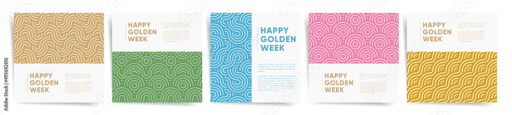 Golden week japan square template set for social media posts, card or ...