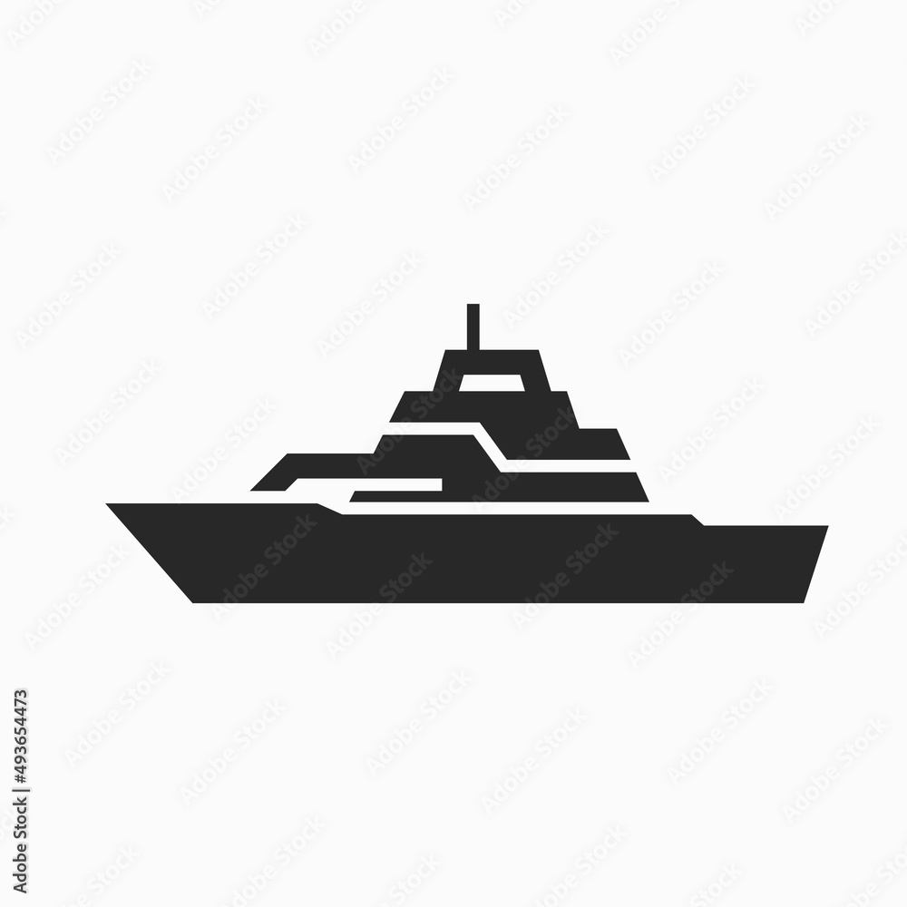destroyer warship icon. military vessel symbol. isolated vector image ...